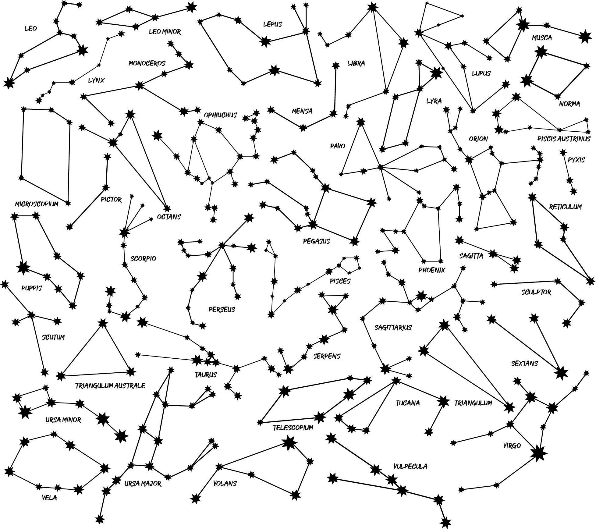 88 Constellations Svg Vector Star Space Constellations - Etsy