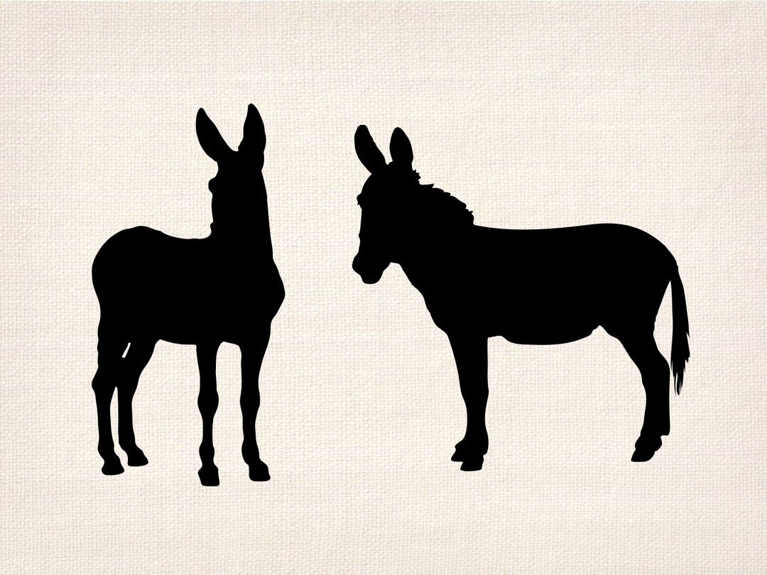 Donkey Silhouette SVG Vector Clipart donkey Shape Cut Files Animal Svg ...