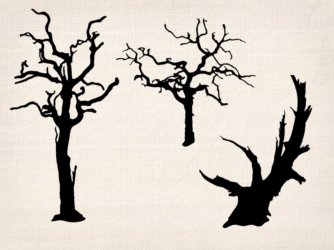 Dead Tree Svg Silhouette Autumn Tree Trunks Vector Png Cricut File ...