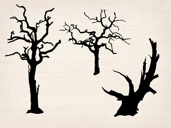 Dead Tree Svg Silhouette Autumn Tree Trunks Vector Png - Etsy