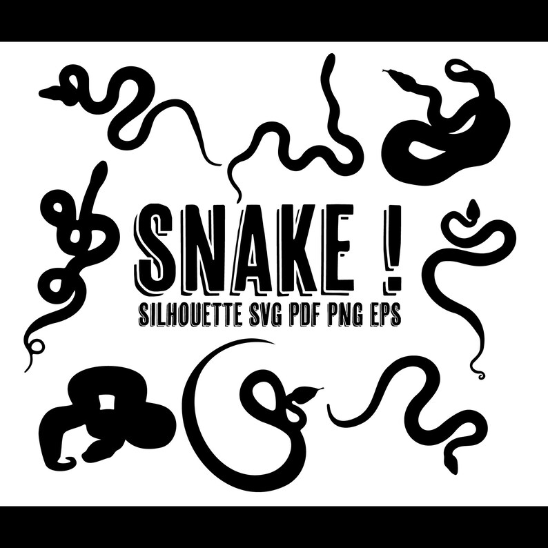 Snake Silhouette SVG Vector Clipart Snake Shape Cut Files Reptile Svg ...