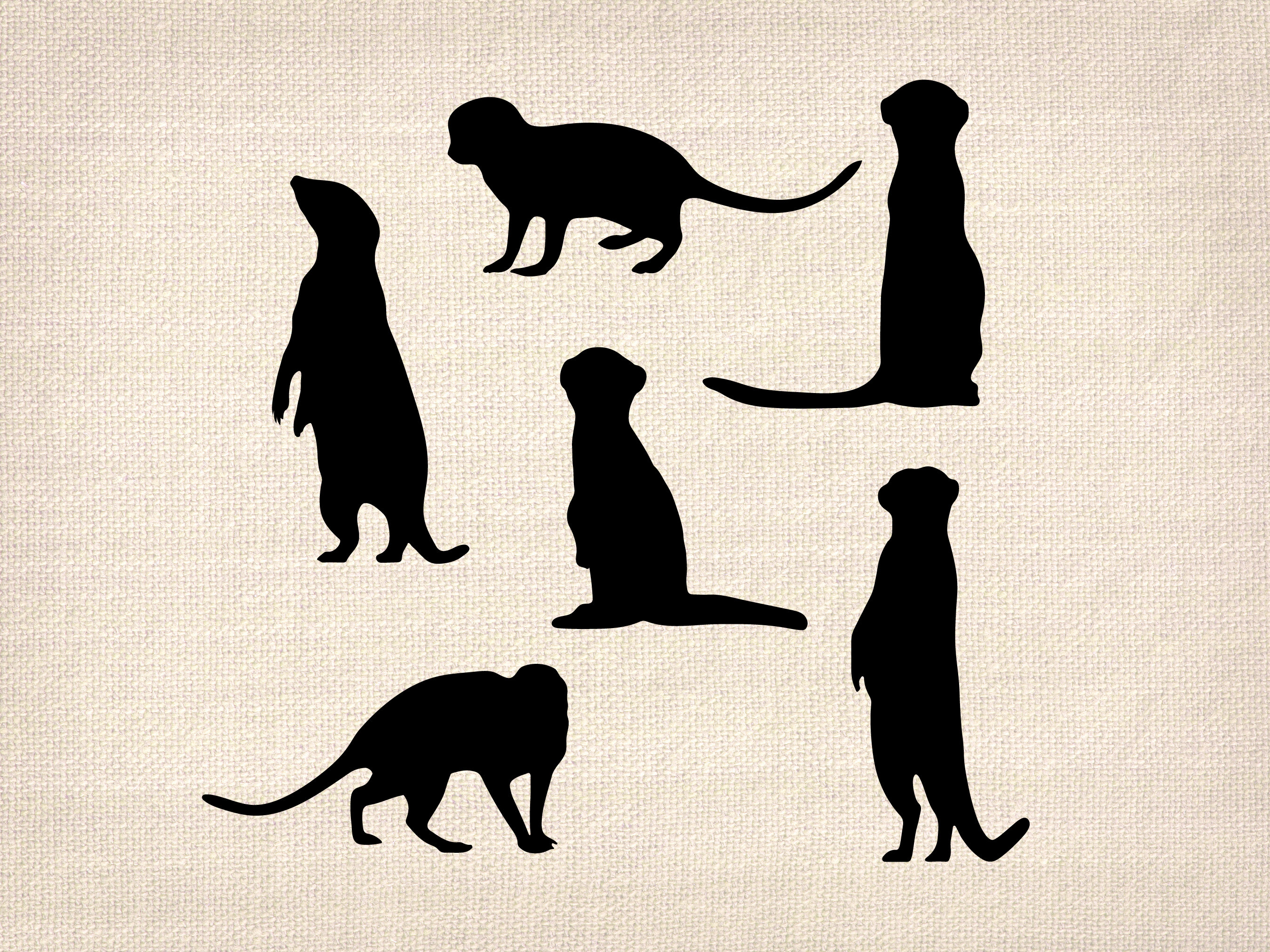 Meerkat Silhouette SVG Vector Clipart Meerkat Shape Cut Files Meekat ...