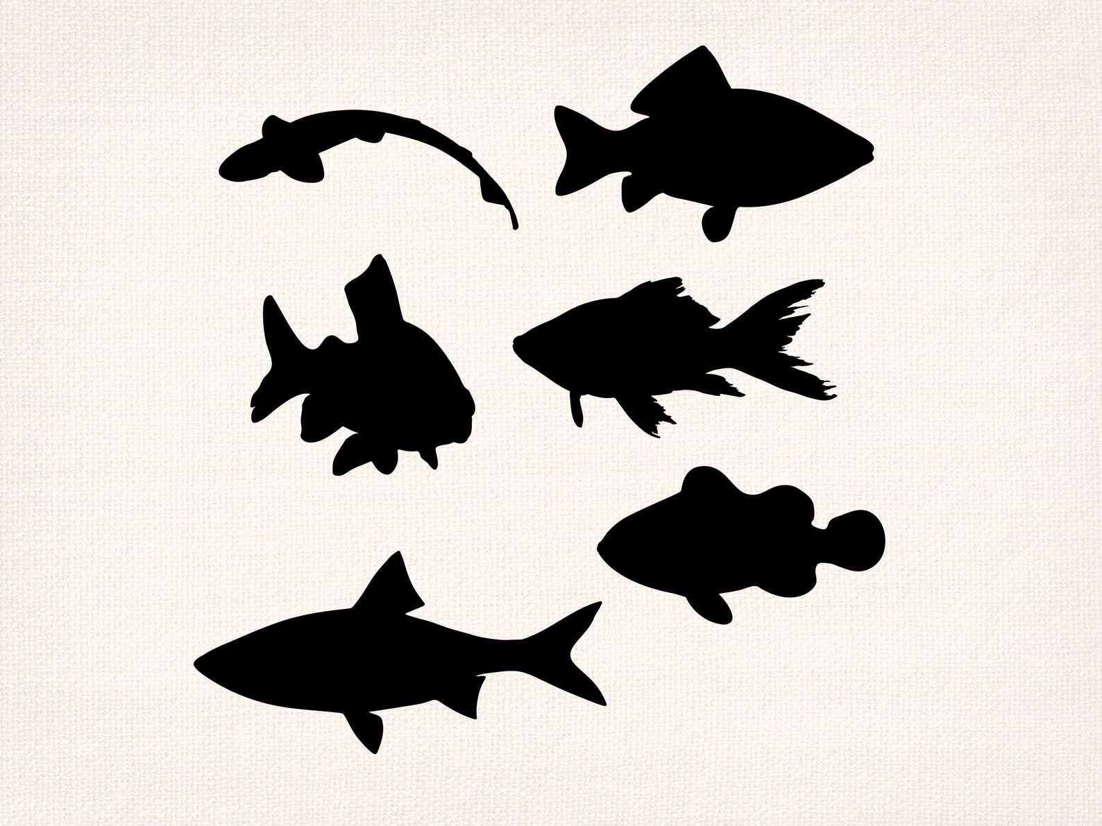 Fisch Silhouette SVG Vektor Clipart Fisch Form Cut Dateien - Etsy Schweiz