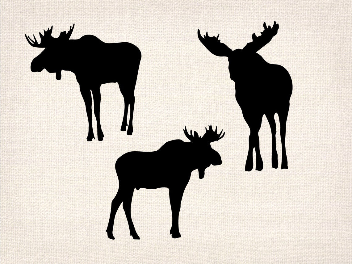 Moose Silhouette SVG Vector Clipart Moose Shape Cut Files Animal Svg ...