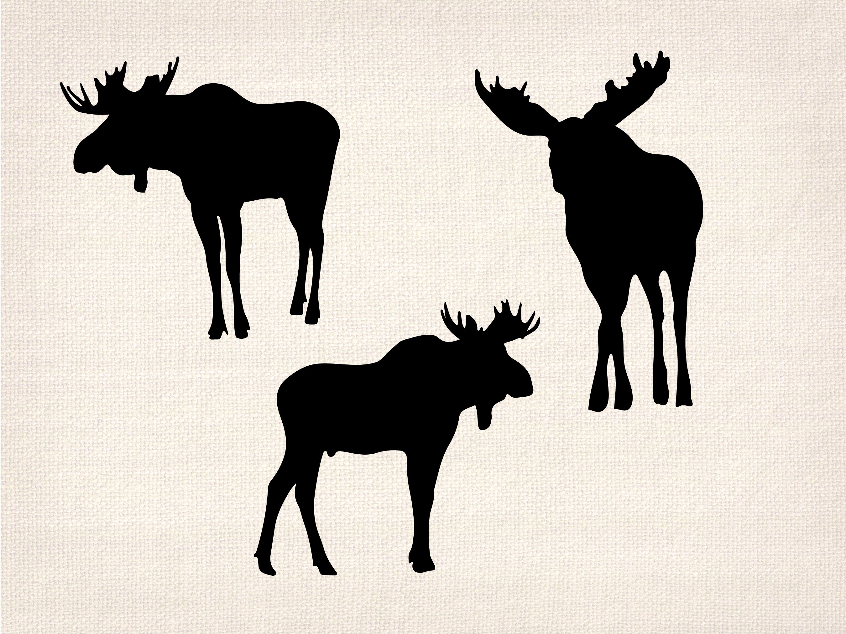 Moose Silhouette SVG Vector Clipart Moose Shape Cut Files Animal Svg ...