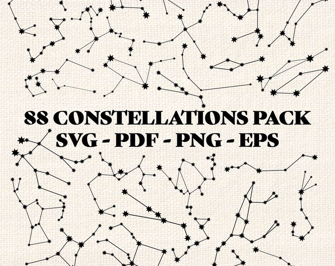 Zodiac Stars Bundle 2, Zodiac Sign Svg, Zodiac Constellation ...