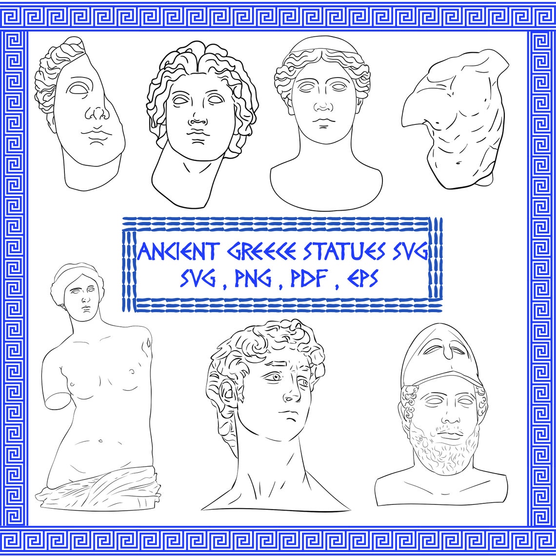 Ancient Greece Statues SVG Pack SVG Cut File Svg Pdf Eps - Etsy