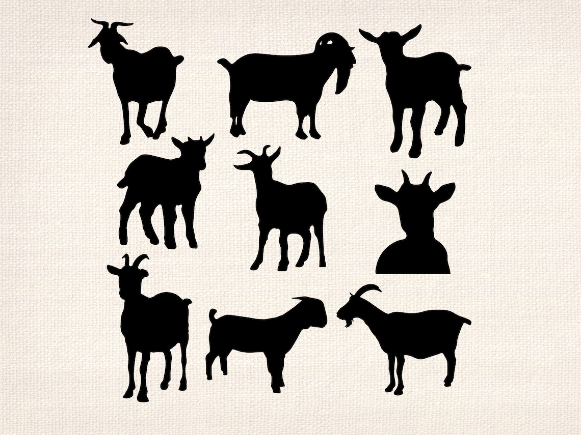 Goat Silhouette SVG Vector Clipart Goat Shape Cut Files - Etsy