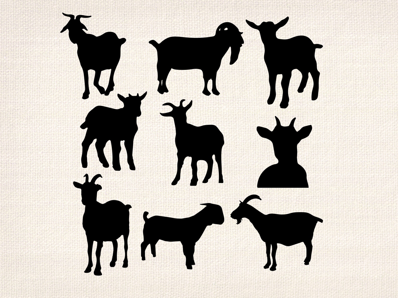 Goat Silhouette SVG Vector Clipart Goat Shape Cut Files - Etsy