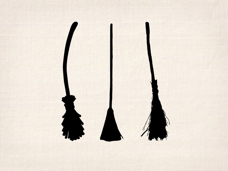 Witch Broom Silhouette Svg Halloween Witchy Elements Broom Png Witch ...