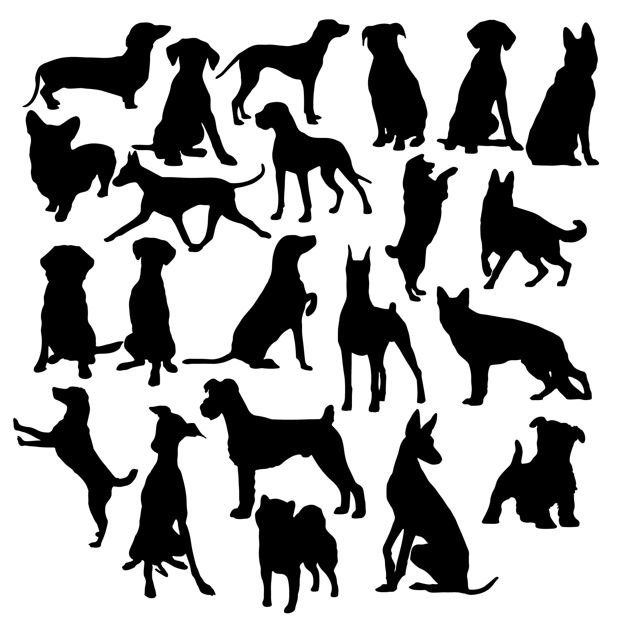 Dog Silhouette SVG Vector Dog Shape Cut Files Animal Svg Silhouette ...