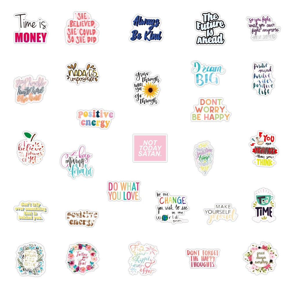 Citas motivacionales Pegatina / Positive Vibe Sticker / Frases | Etsy