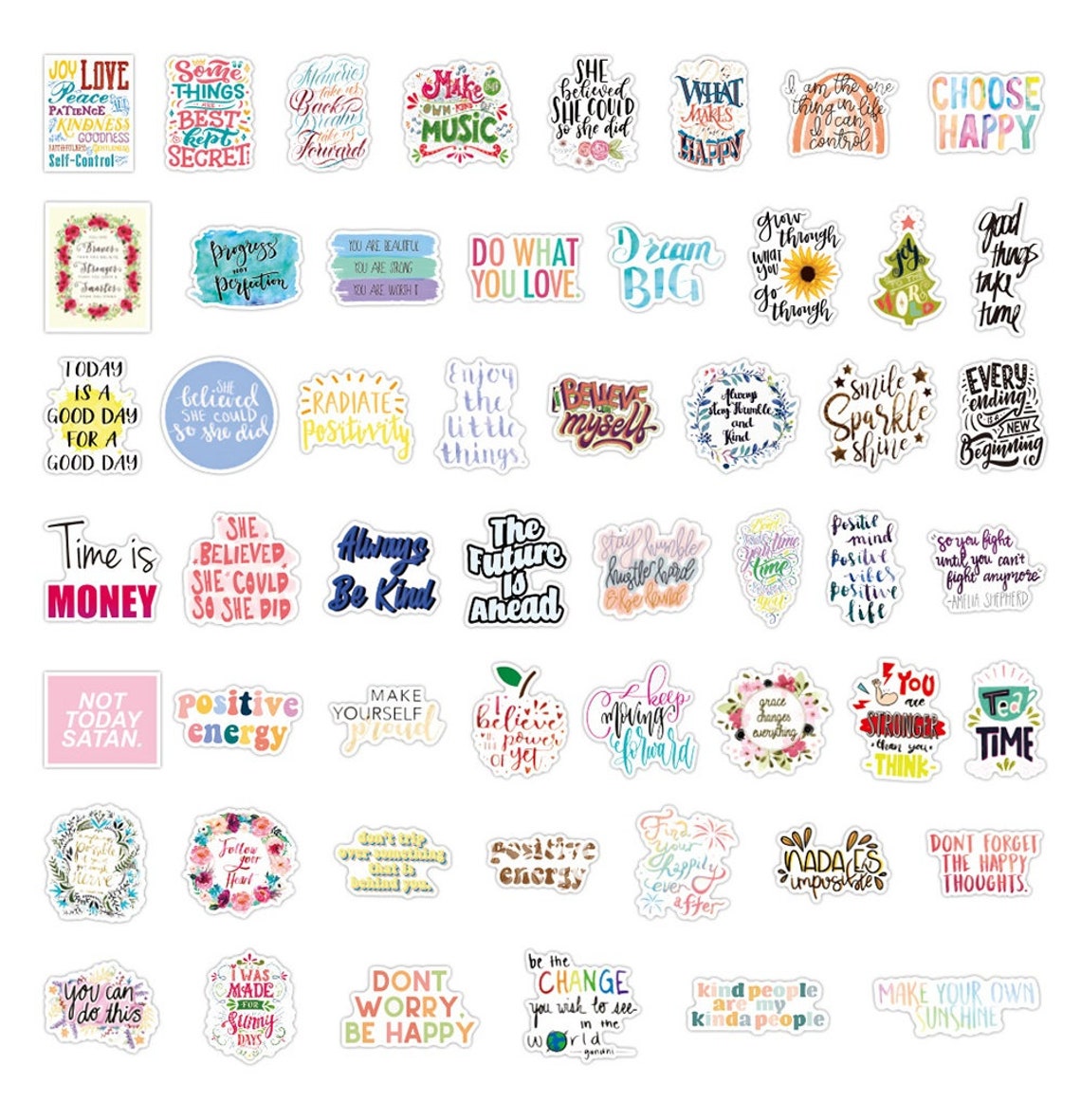 Citas motivacionales Pegatina / Positive Vibe Sticker / Frases | Etsy