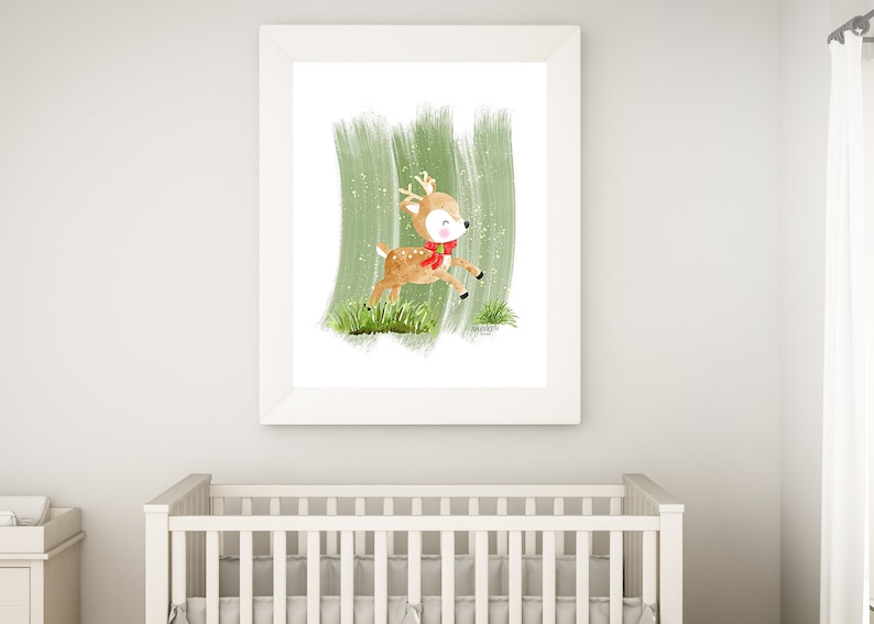 Baby Reindeer Printable Wall Art Nursery Wall Decor - Etsy