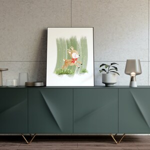 Baby Reindeer Printable Wall Art, Nursery Wall Decor, Watercolor ...