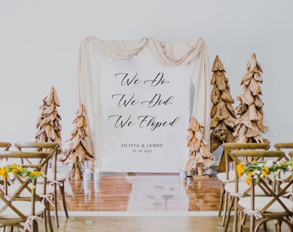 We Do We Did Sign We Eloped Wedding Sign Boho Bridal Shower - Etsy