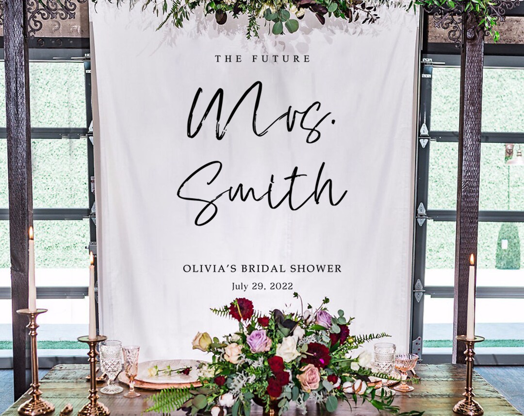 The Future Mrs. Backdrop, Boho Bridal Shower Decorations, Engagement ...