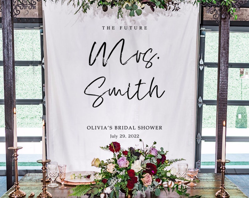 Wedding Last Name Banner Boho Bridal Shower Decorations - Etsy