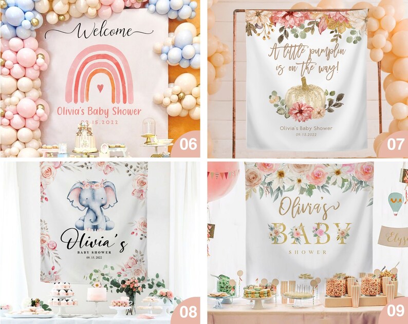 Personalized Baby Shower Backdrop Oh Baby Tapestry Boho Baby - Etsy