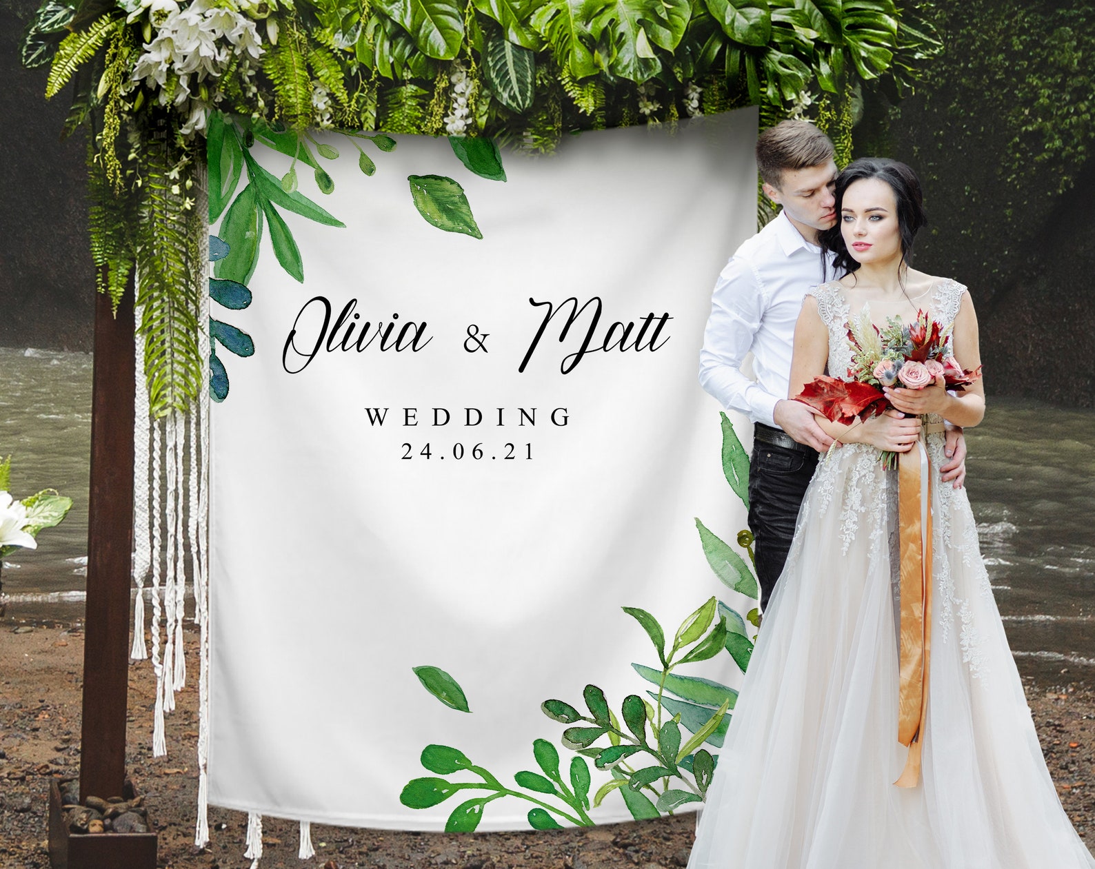 Botanical Wedding Backdrop, Photo Booth Backdrop, Custom Wedding ...