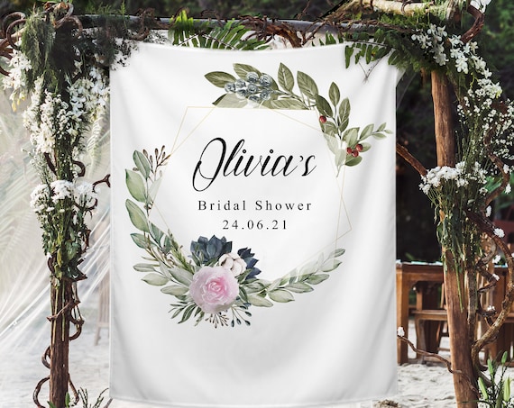 Custom Bridal Shower Backdrop Rustic Wedding Backdrop Bridal - Etsy