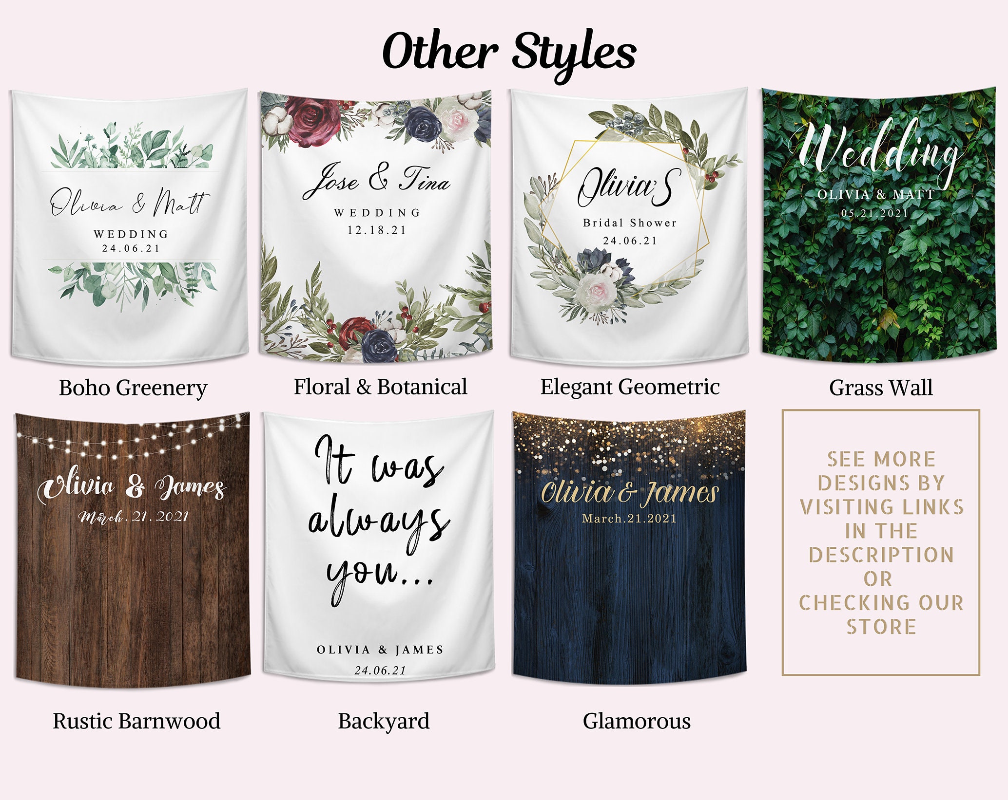Botanical Wedding Backdrop, Photo Booth Backdrop, Custom Wedding ...