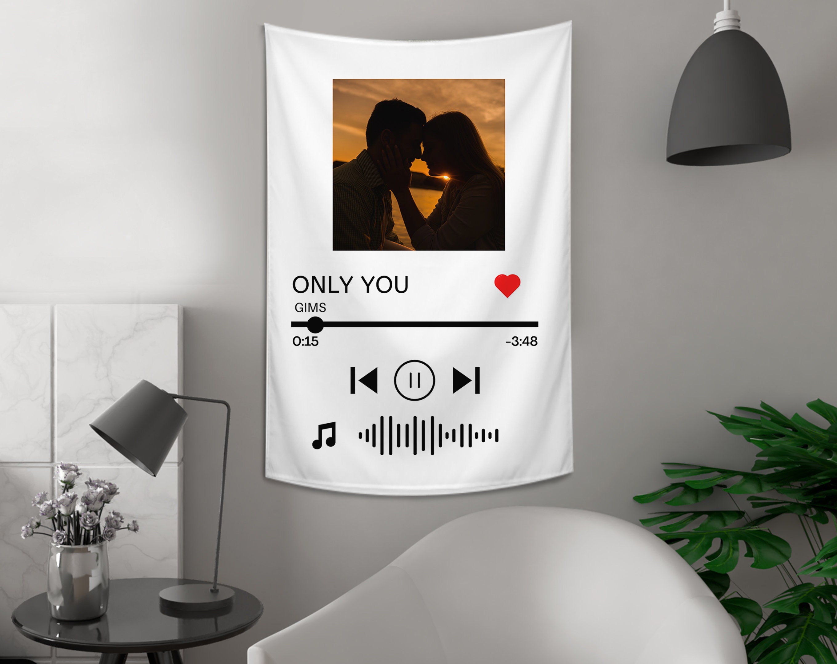 Custom Spotify Tapestry Scannable Spotify Code Photo Wall - Etsy