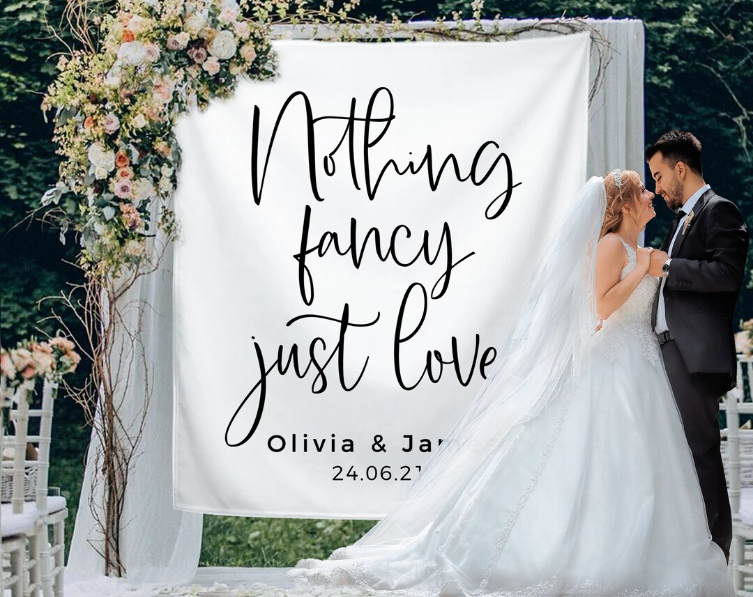 Wedding Quote Wall Tapestry, White Backdrop for Wedding, Wedding Wall ...