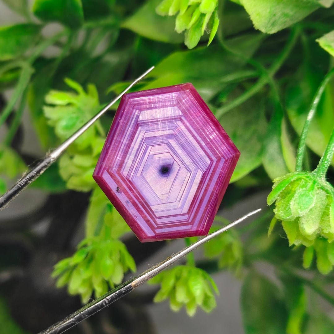 Trapiche Star Ruby Gemstone: Hexagon Jewelry Making Stone (26X25X4 MM ...