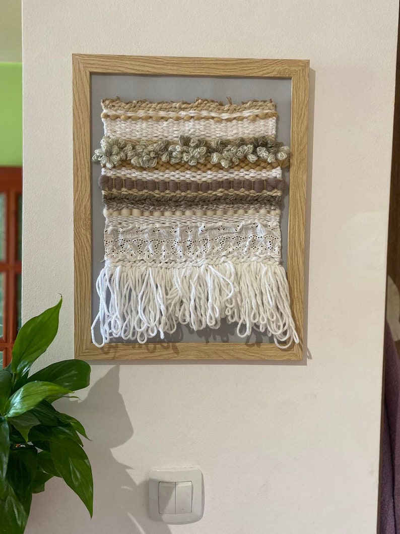 Woven Framed Wall Decoration, Framed Woven Art , Textile Wall Decor ...