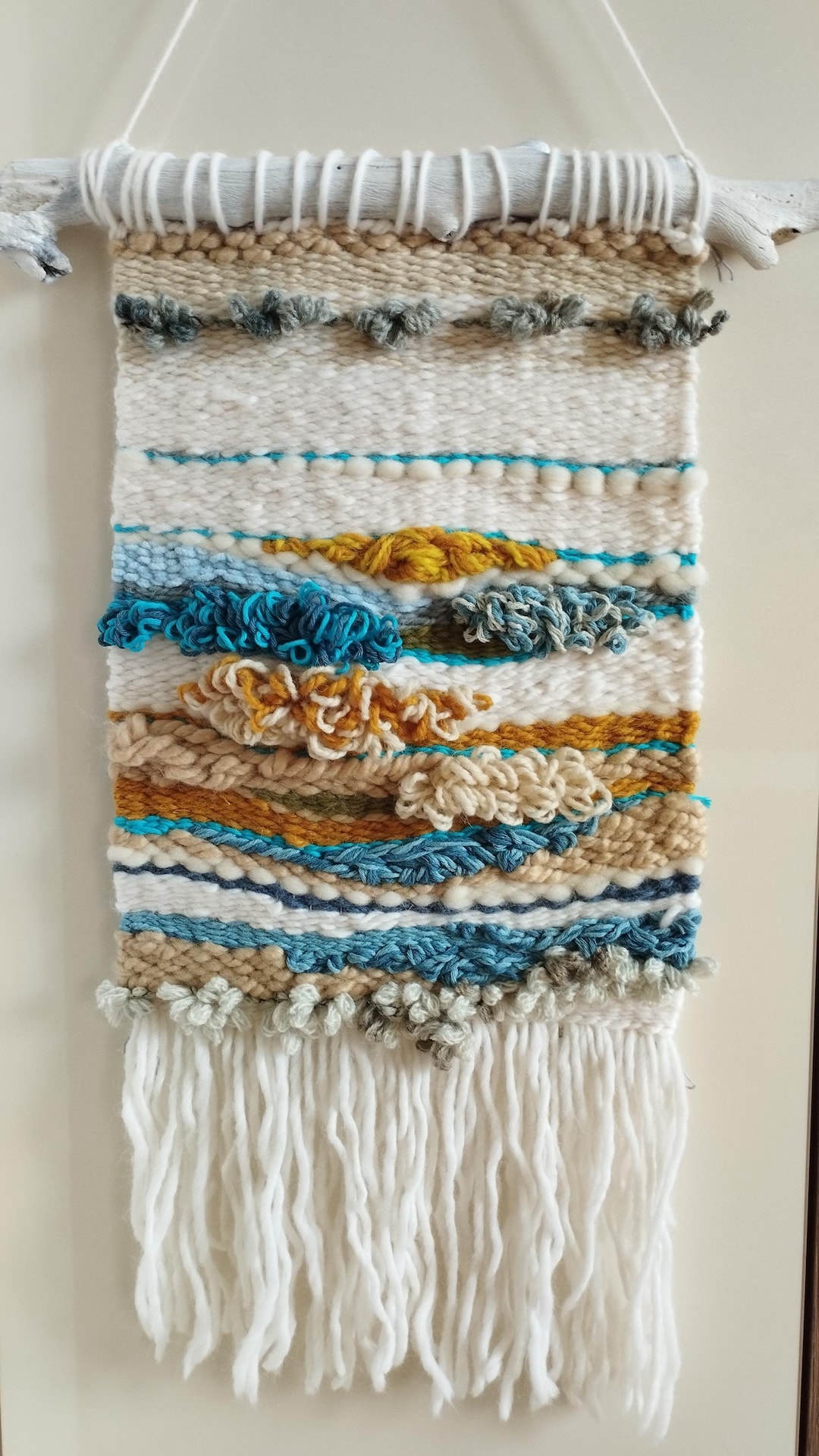 White Woven Wall Hanging / Wall Decor / Wall Hanging Woven / Textile ...