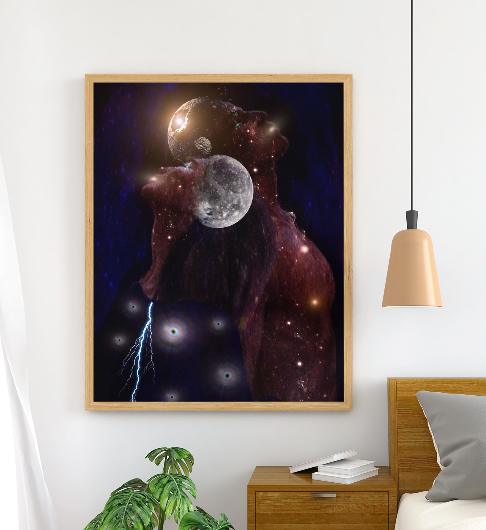 Digital alien couple galaxy art handmade surreal spiritual | Etsy