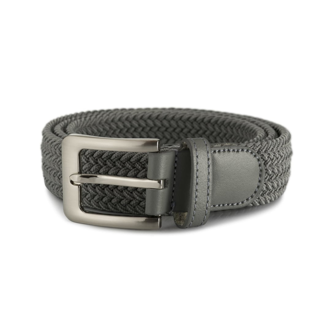 32mm Light Grey Elasticated Stretch Belt With Silver Buckle Available ...