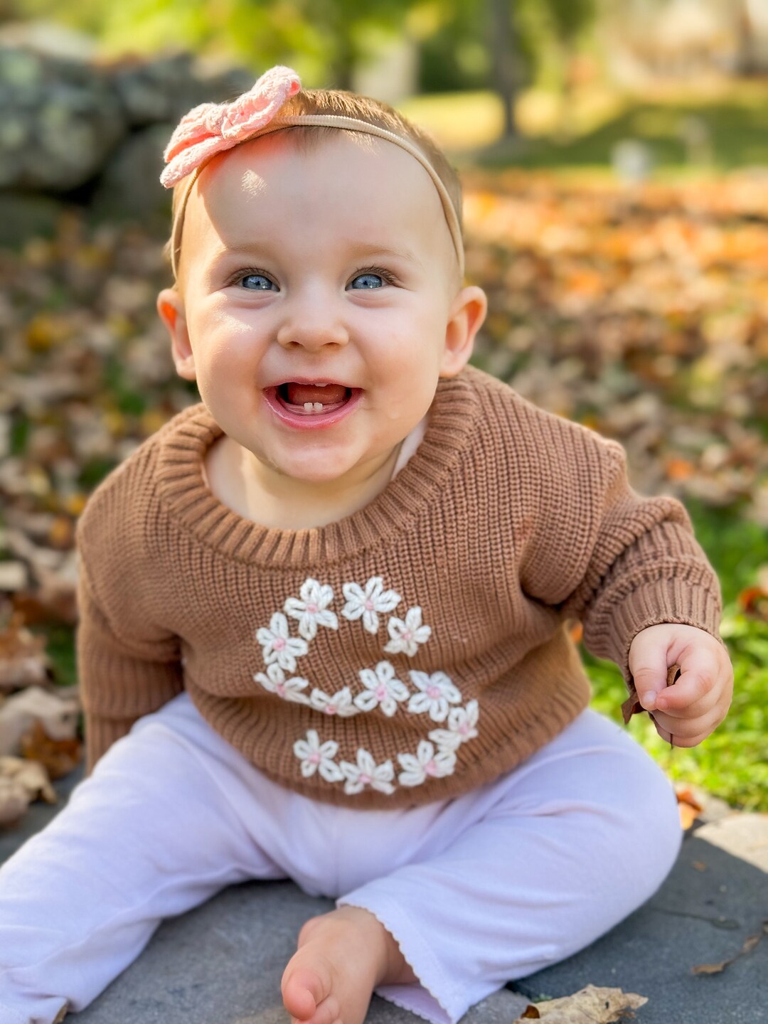 Personalized Baby Sweater -hand Embroidered Name - Knit Sweater With ...