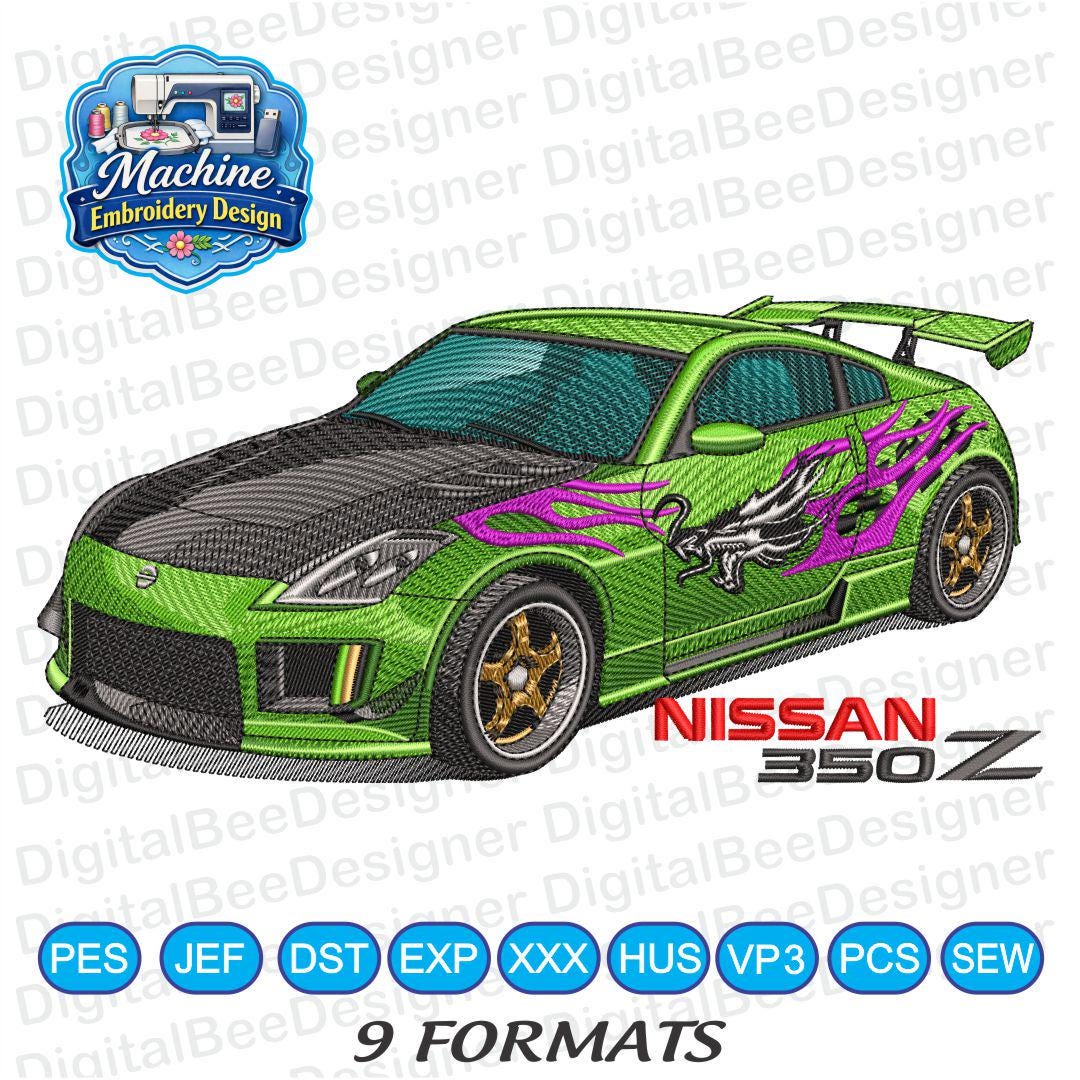 Car Nissan 350z – Embroidery Design – DST, PES, VP3 and More – Instant ...