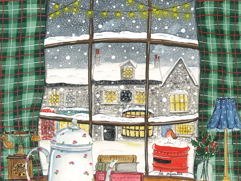 Cosy Mystery d'hiver Impression dArt illustration - Etsy France
