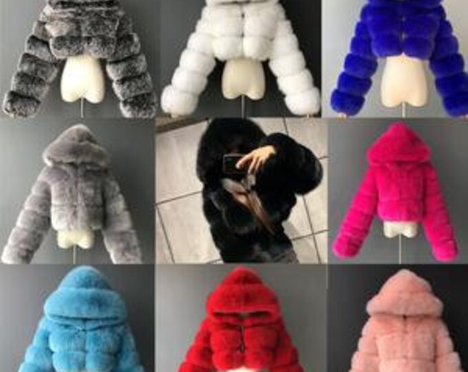 1970s White Rabbit Fur Jacket With Flare Sleeves / 1970s Jean Claude ...