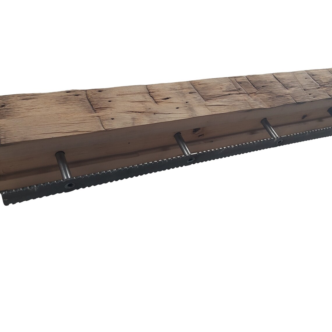 6"x6"x7ft Authentic Hand Hewn Mantel W/ Heavy-duty Floating Bracket ...