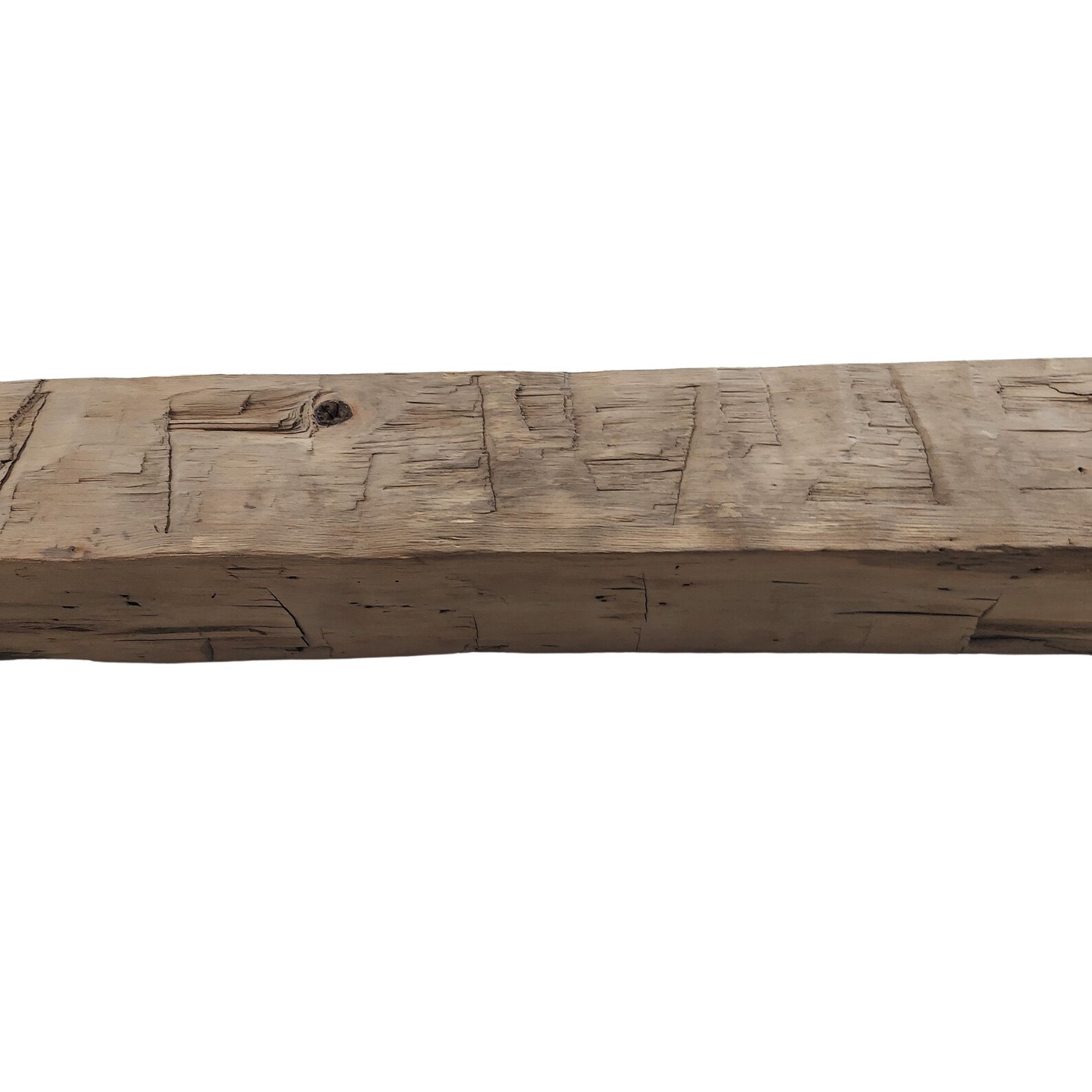 6"x6"x7ft Authentic Hand Hewn Mantel W/ Heavy-duty Floating Bracket ...