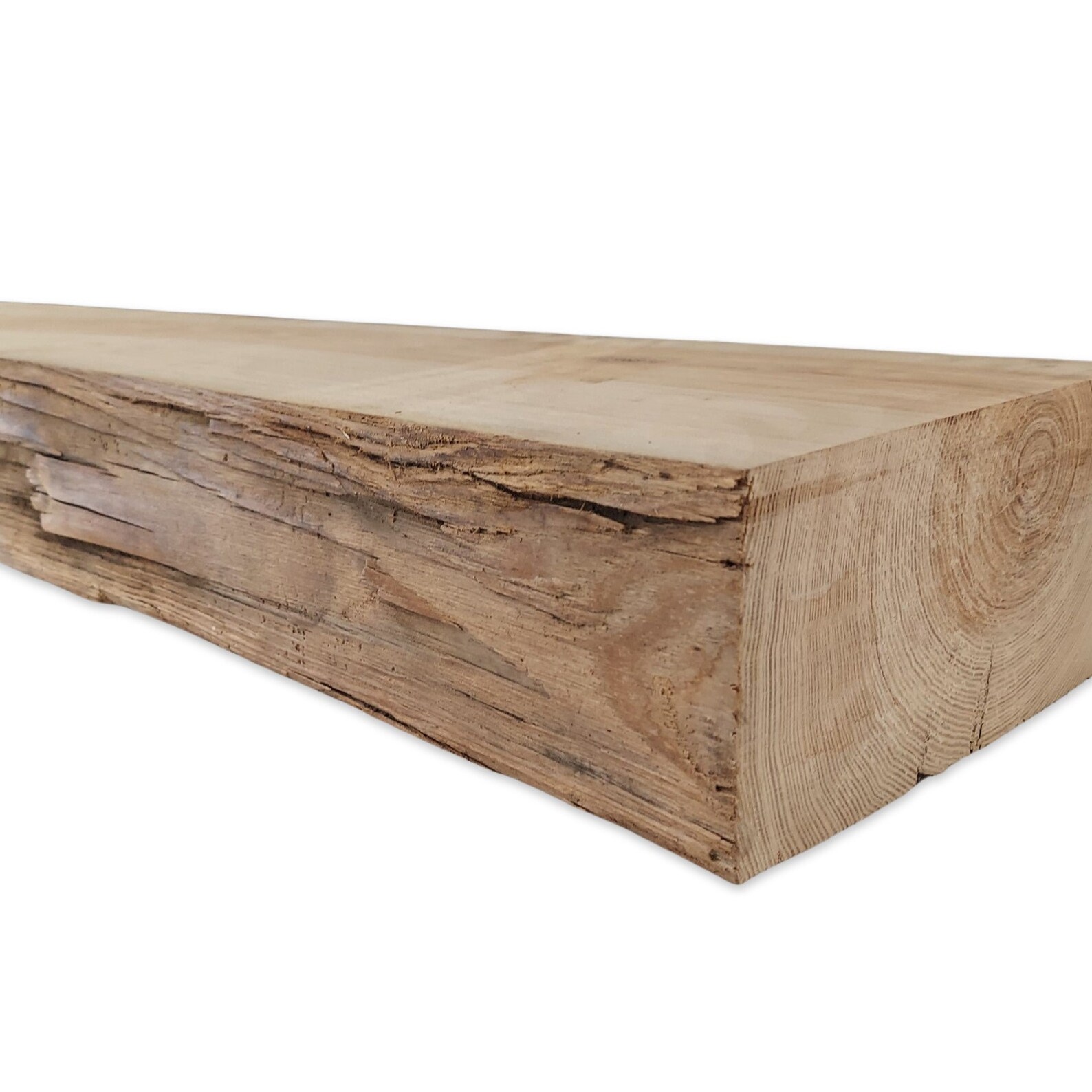 Hand Hewn Beam Shelf - With Heavy Duty Flush Mount (no Gap) Floating ...