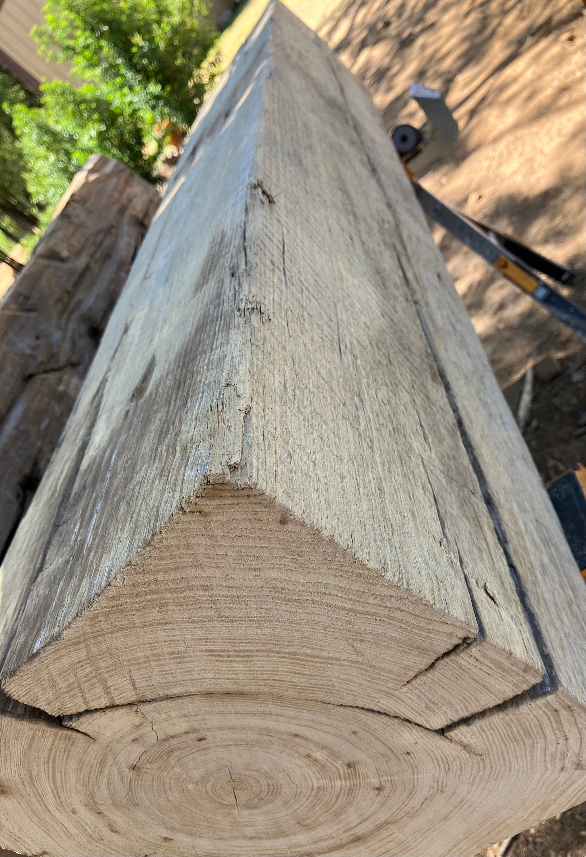 6"x6"x72" Natural Reclaimed Circle Sawn Cut Fireplace Beam Mantel ...