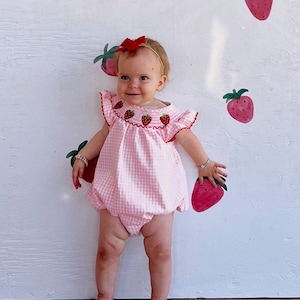 FLUFFY BABY ROMPER| Red Flower Strawberry Sequin Baby Dresses | Baby ...