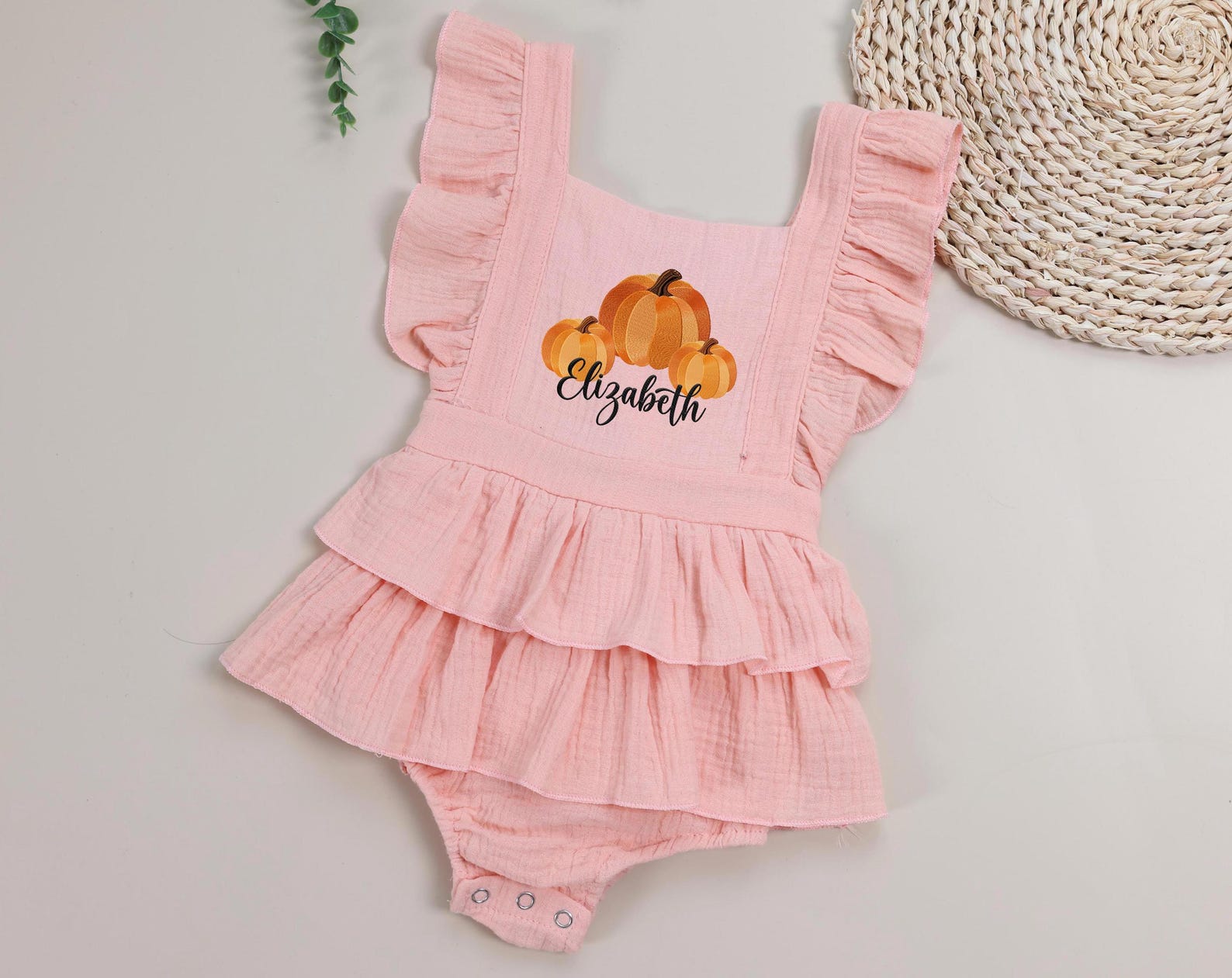 Embroidered Personalized Pumpkin Dress, Personalized Dress, Fall ...