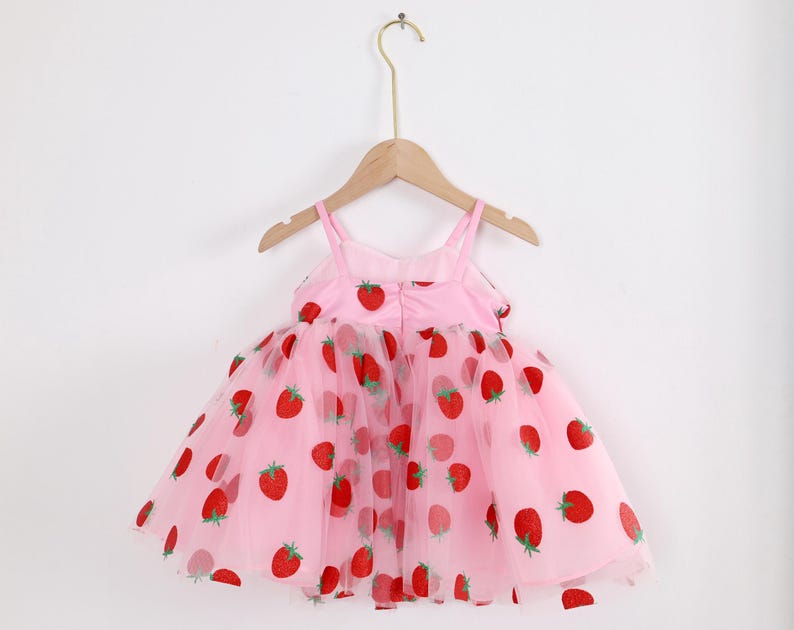 Berry First Birthday Outfit, Personalized Baby Girl Strawberry Dress ...