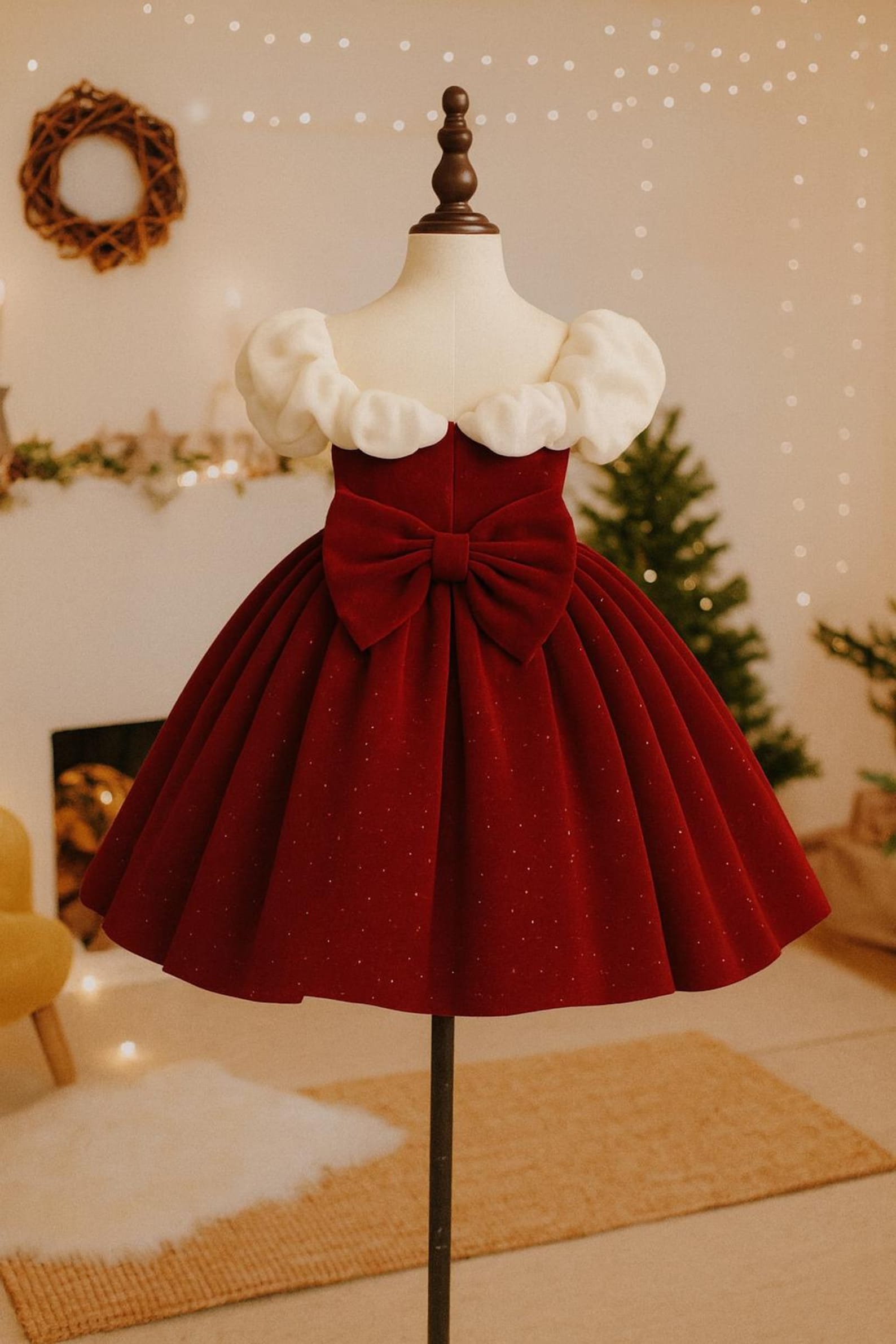 Luxury Red Velvet Christmas Baby Dress,elegant Baby Dress,baby Toddler ...