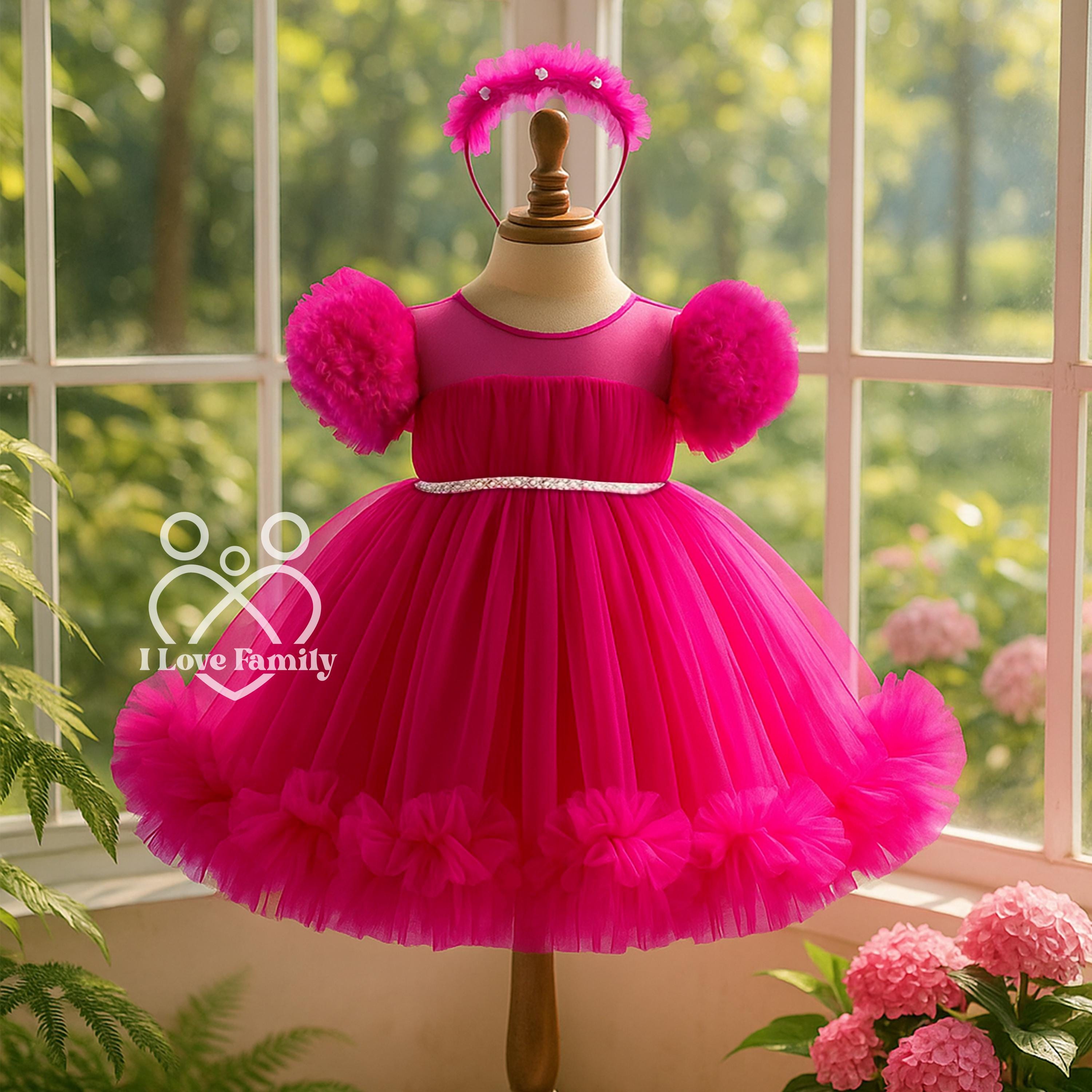Lilac First Birthday Dress Baby Girl Toddler Fancy Lace Dress Puffy ...