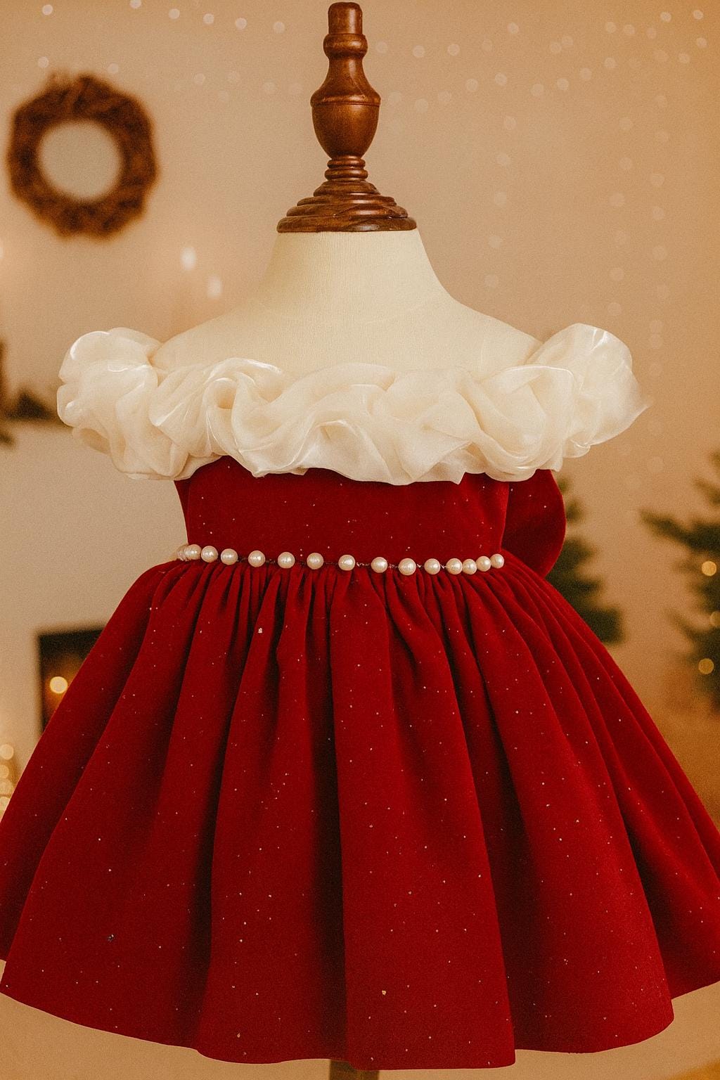 Luxury Red Velvet Christmas Baby Dress,elegant Baby Dress,baby Toddler ...