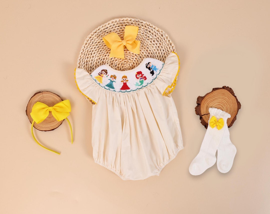 Smocked Romper, Princess Sleeveless Bubble Romper, Vacation Princess ...