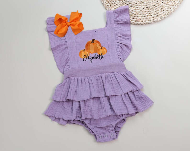Embroidered Personalized Pumpkin Dress, Personalized Dress, Fall ...