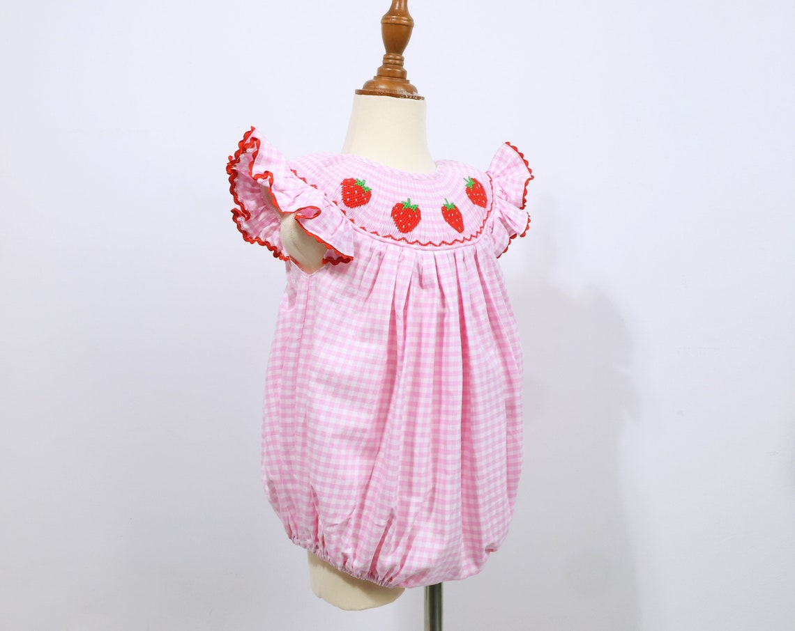 FLUFFY BABY ROMPER Red Flower Strawberry Sequin Baby Dresses Baby ...